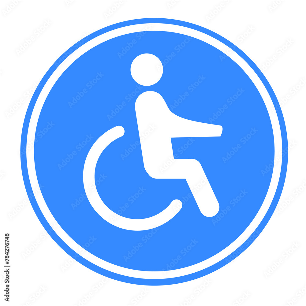 Vector symbol of disability illustration icon with colored background ...