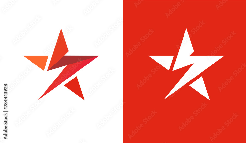 S Star Logo Design in bright red color, brand identity logo design ...
