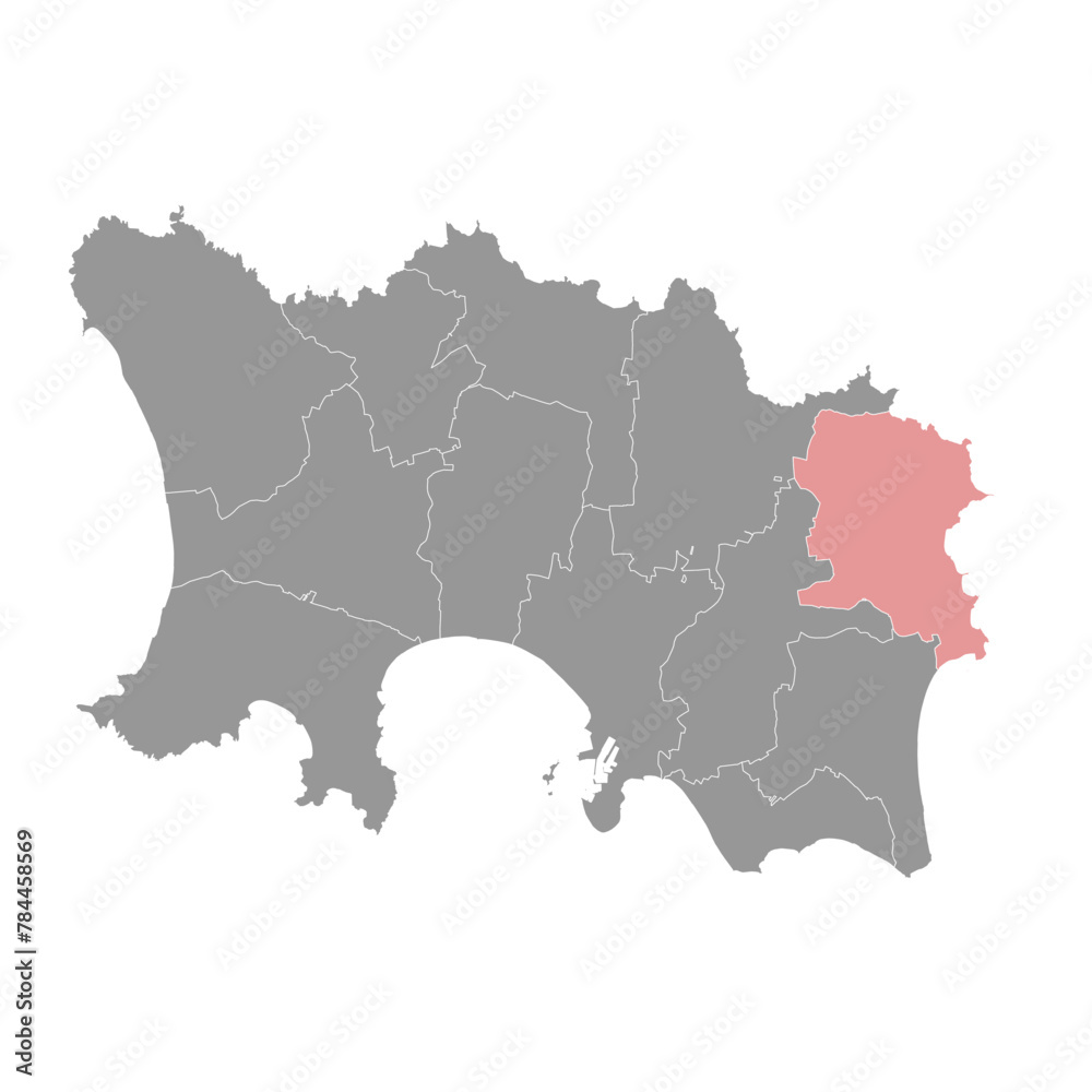 St Martin parishes map, administrative division of Jersey. Vector ...