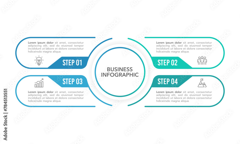4 Steps to success design Infographic templates, Diagrams, Annual ...