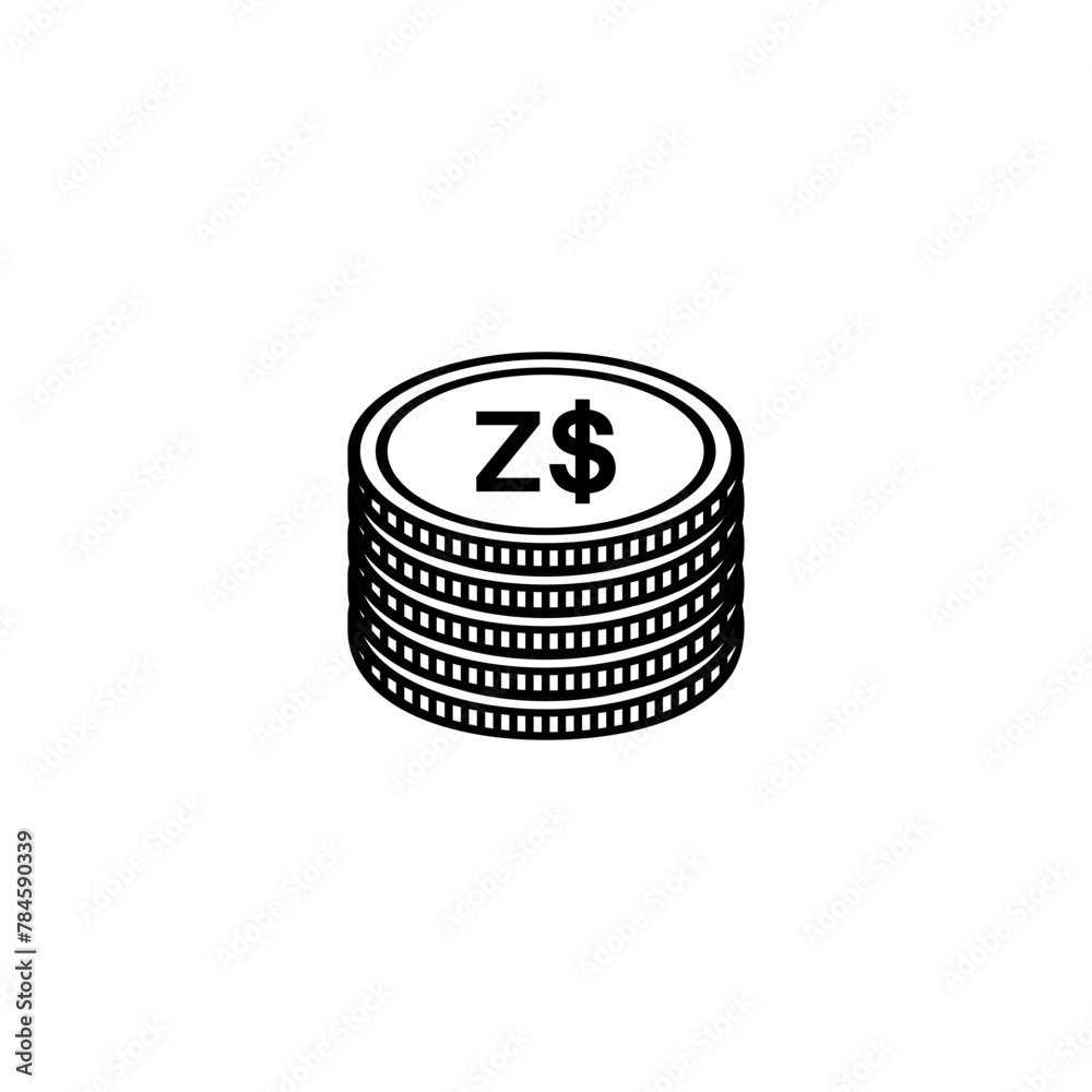 Zimbabwe Currency Symbol, The Zimbabwean Dollar Icon, ZWD Sign. Vector ...