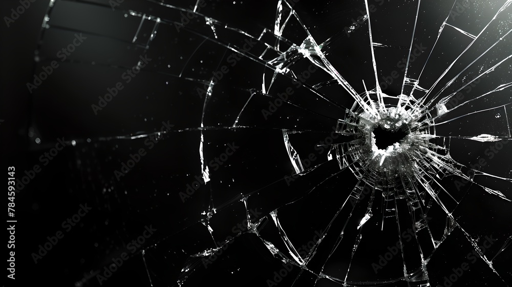Black and white shattered glass image capturing the essence of ...