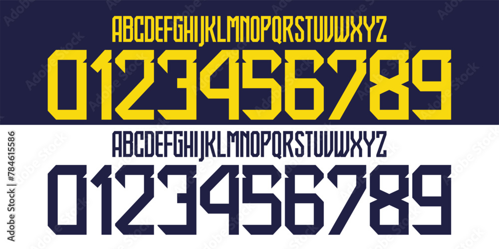 font vector team 2024 kit sport style font. football style font with ...