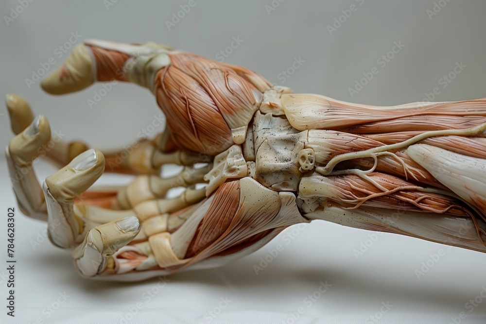 Structure of the arm muscles, anatomy of the veins with ligaments ...