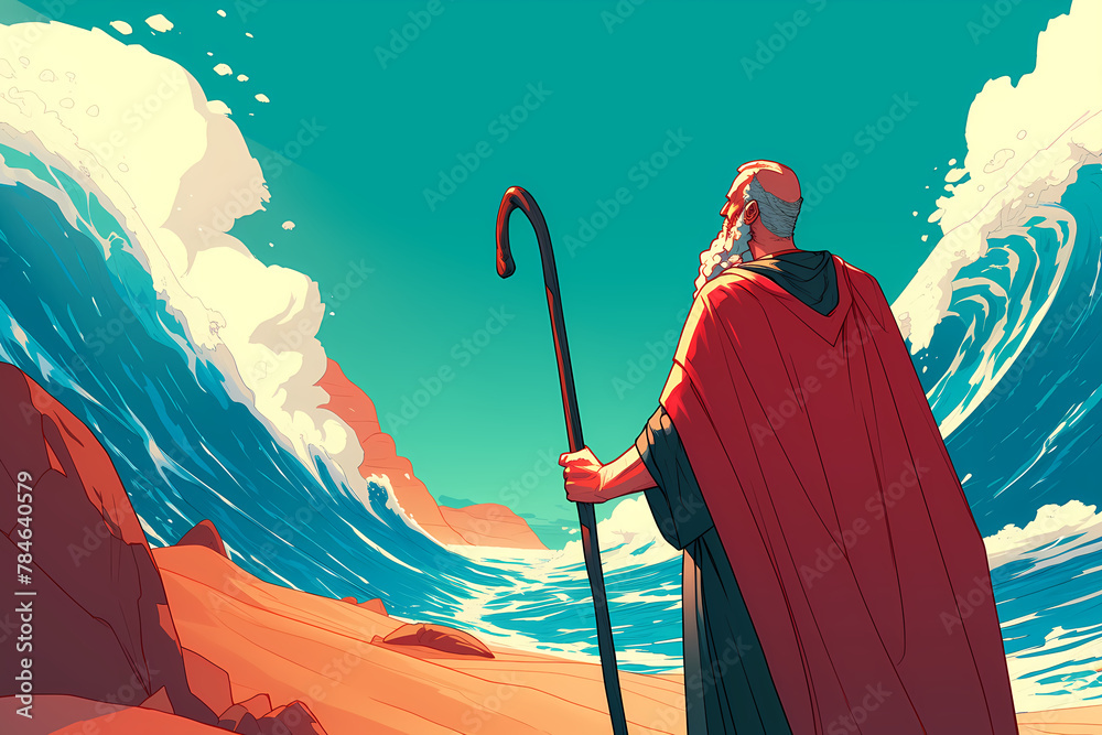 Moses separate the sea in exodus. Israelites crossing the red sea ...