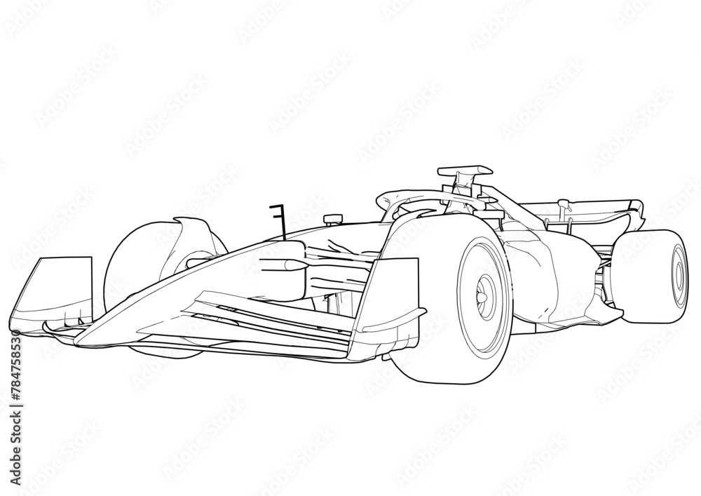 Silhouette F1 Car Vector Stock Vector | Adobe Stock