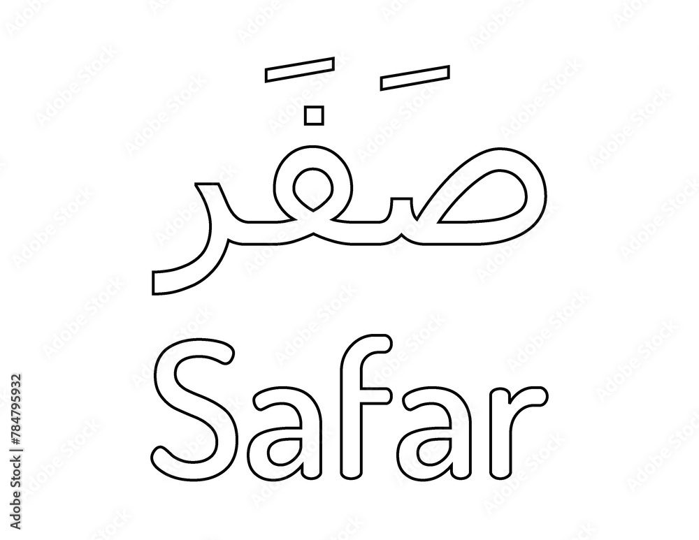 Safar the 2nd month of the Islamic Hijri Months (in Arabic with its ...