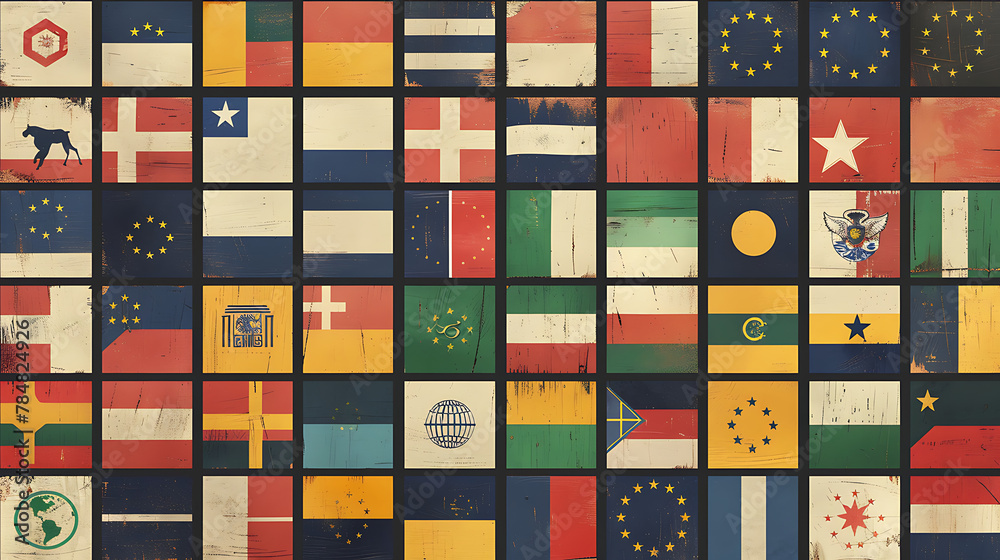 An image showcasing the flags of all 27 member countries of the ...