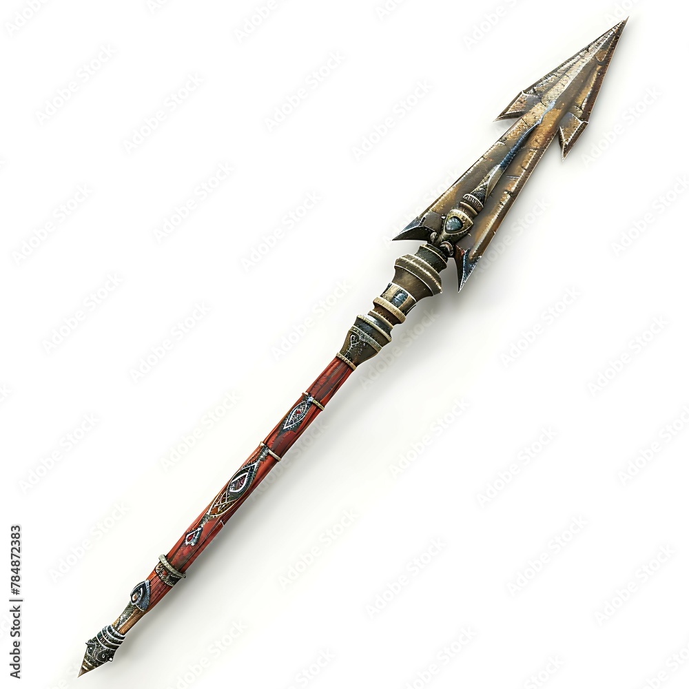 3D spear epic rpg game cartoon style illustration isolated white ...