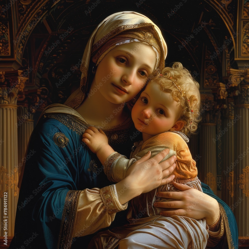Holy depiction, Madonna and Child, revered in Catholicism as the ...