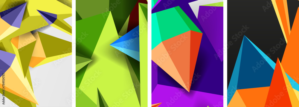 A creative arts collage featuring a triangle, rectangle, and two other ...