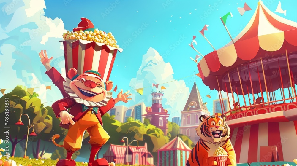 Stock-Illustration „An illustration illustrating circus actors in a ...