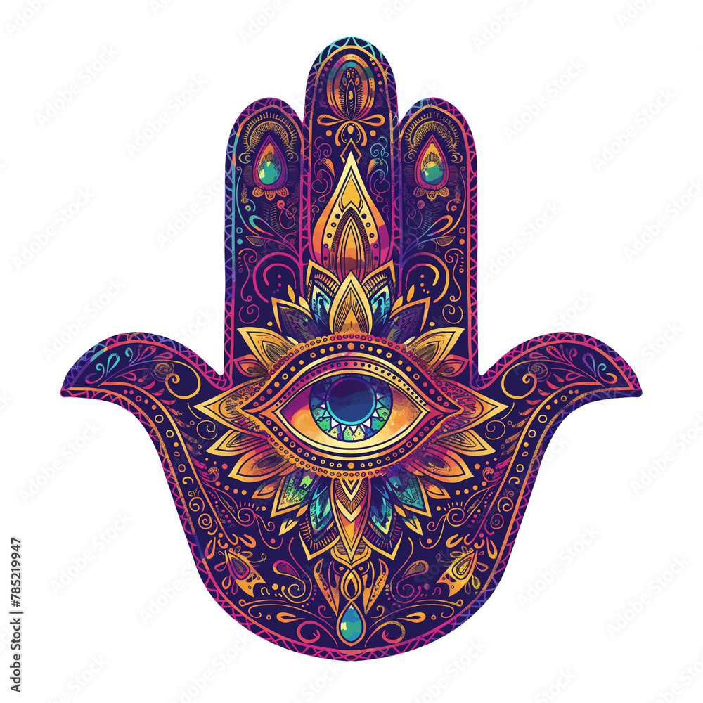 Hamsa Illustration. Popular Arabic and Jewish amulet. Vector ...