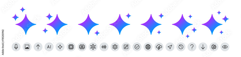 AI icons set isolated on white background. Artificial intelligence ...