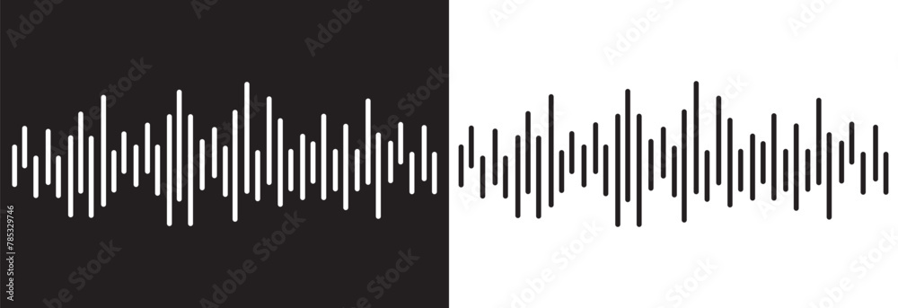 sound icon set. digital recorder voice audio wave vector symbol ...
