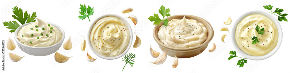 Garlic Aioli Dip clipart collection, symbol, logos, icons isolated on ...