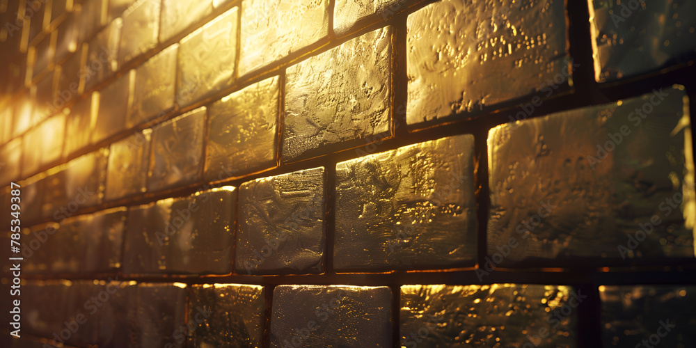 Golden wall made of bricks Stock Illustration | Adobe Stock