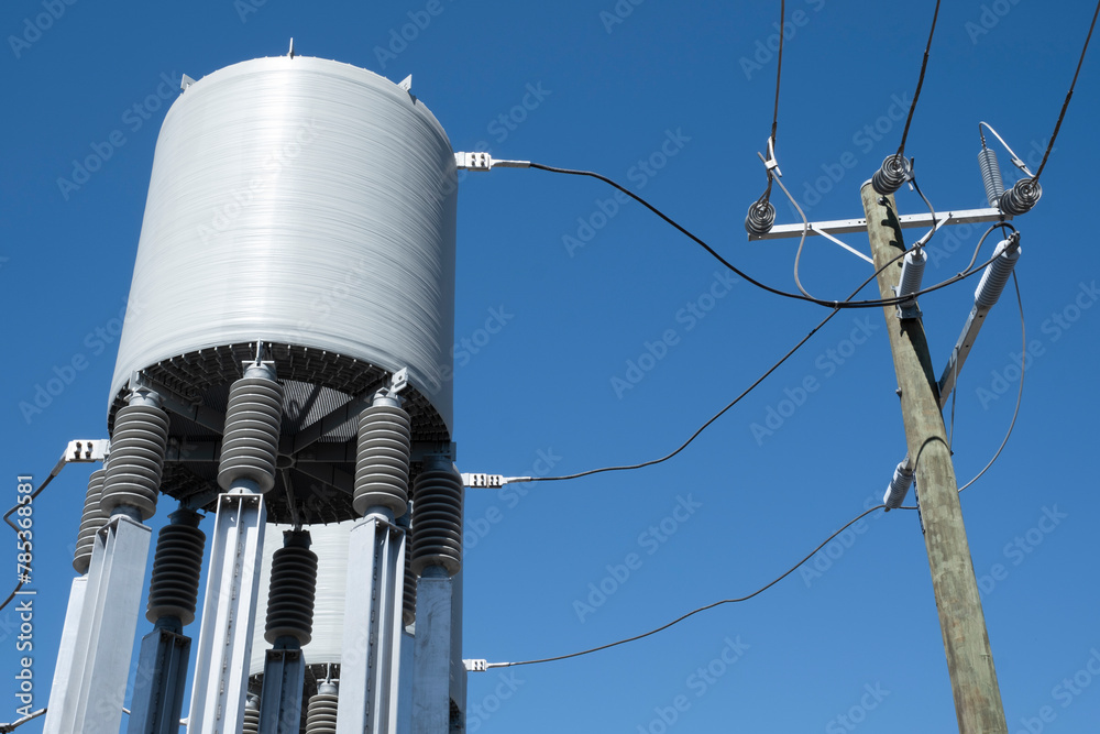 Capacitor equipment, high voltage current transformer in a power ...