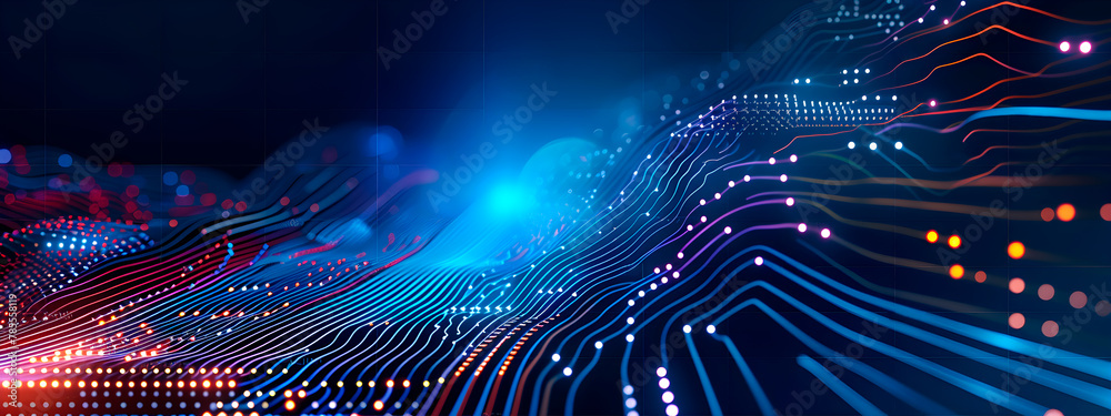 Digital wallpaper in neural networks design, technology background ...
