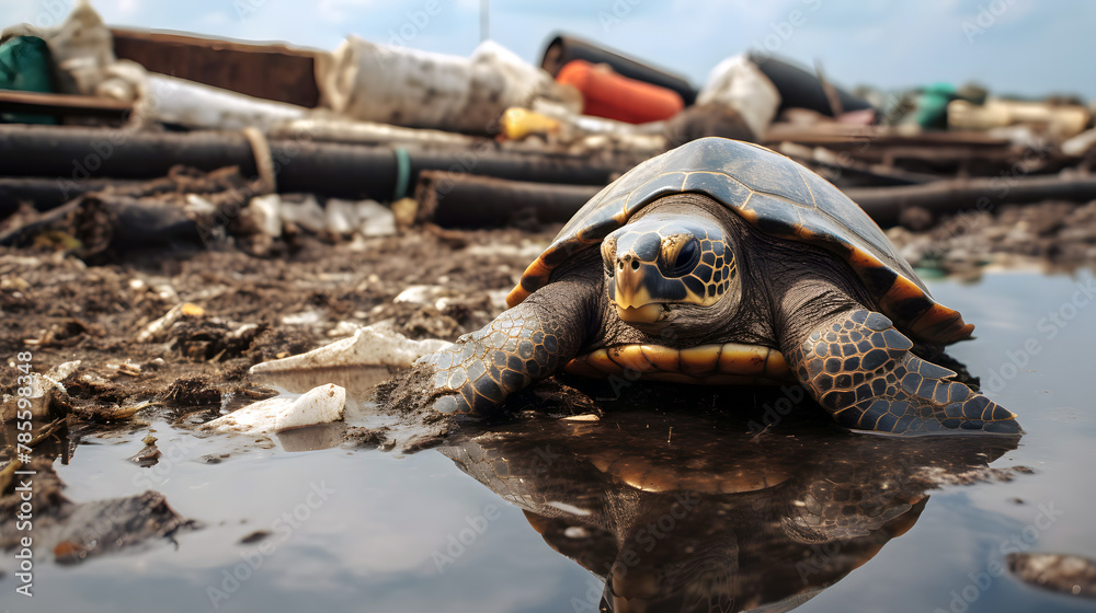 Sea turtle, plastic waste, Ocean pollution, trash, plastic rubbish ...