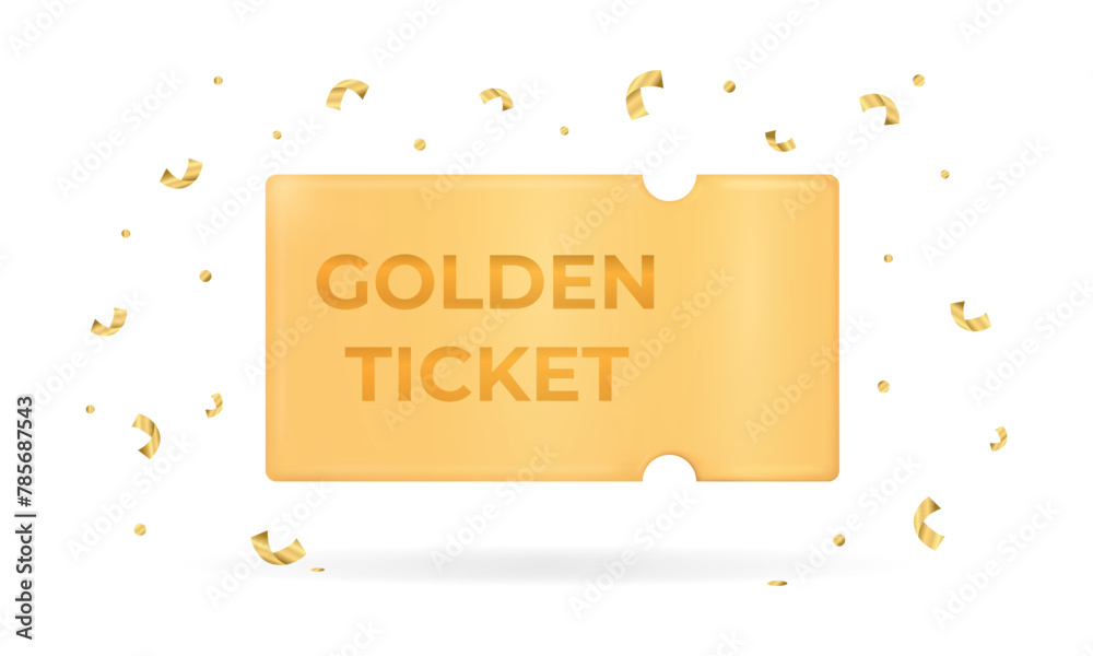 Gold Coupon ticket mockup.Golden discount ticket,special offer ...