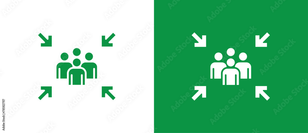 Green Assembly point sign. gathering point signboard, Assembly point ...