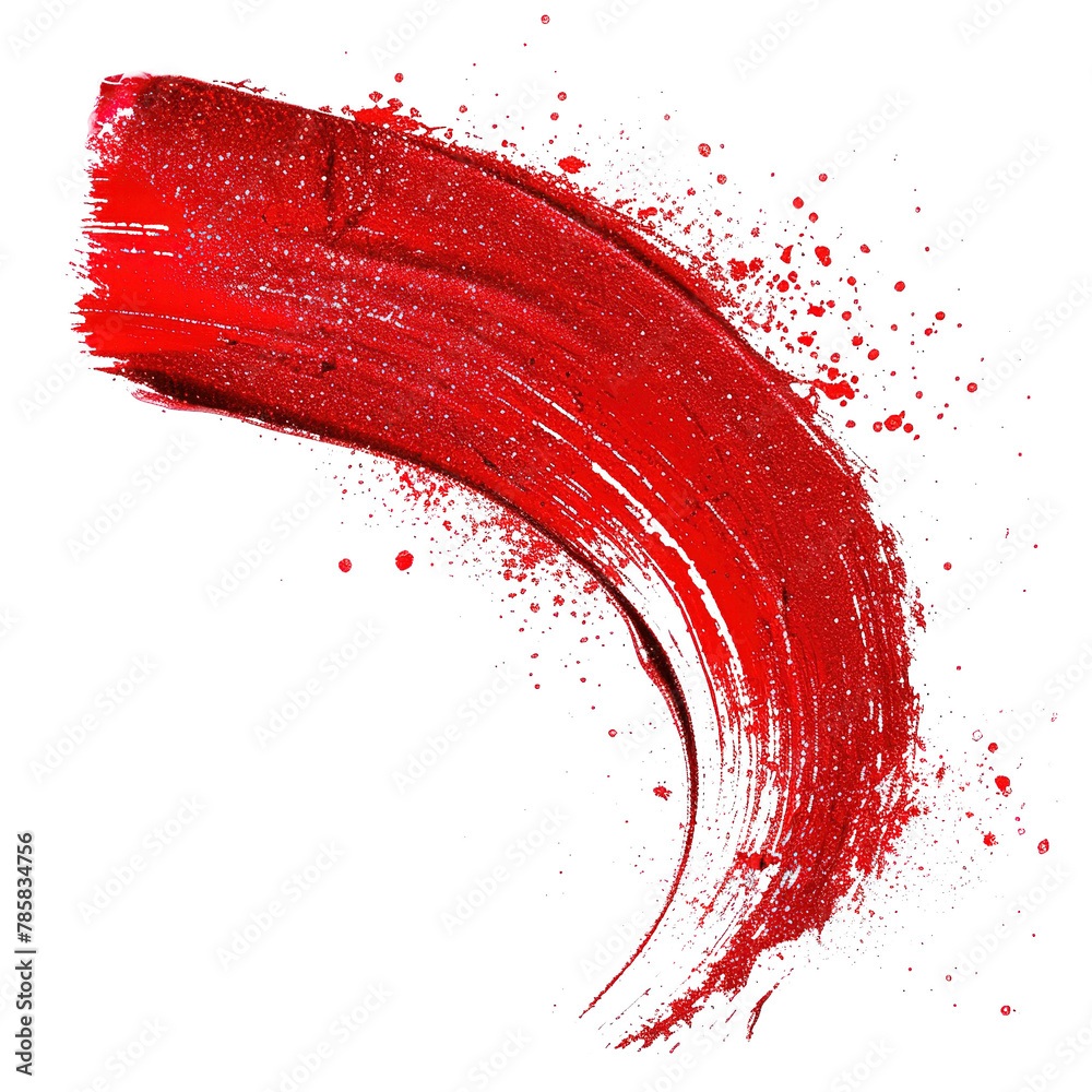 Red lipstick smears, Bright red color cosmetic product brush stroke ...