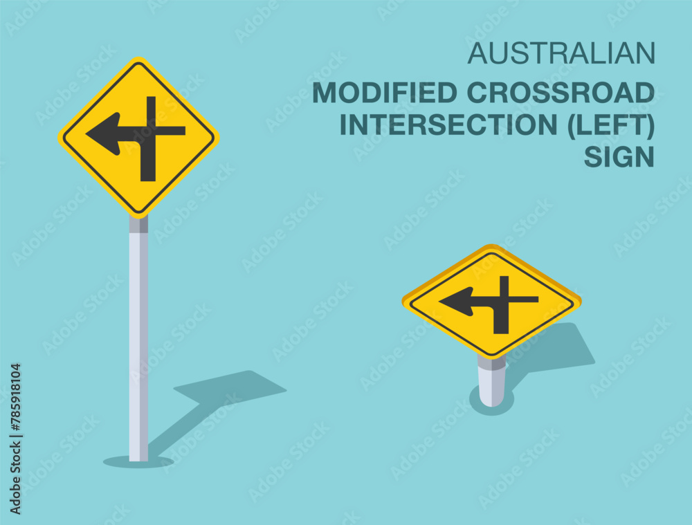 Traffic regulation rules. Isolated Australian "modified crossroad ...