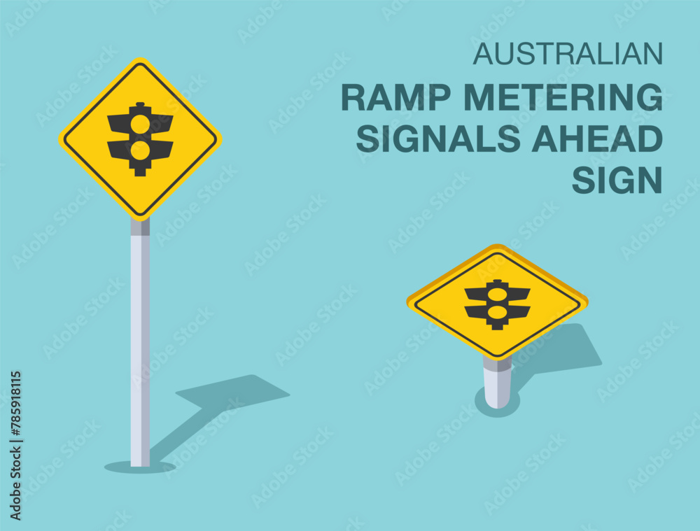 Traffic regulation rules. Isolated Australian "ramp metering signals ...