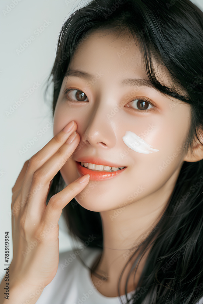 Beautiful Korean Female Model Studio Cosmetics Pictorial Stock Photo ...