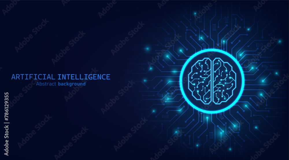 Brain circuit on circuit motherboards, Artificial intelligence abstract ...