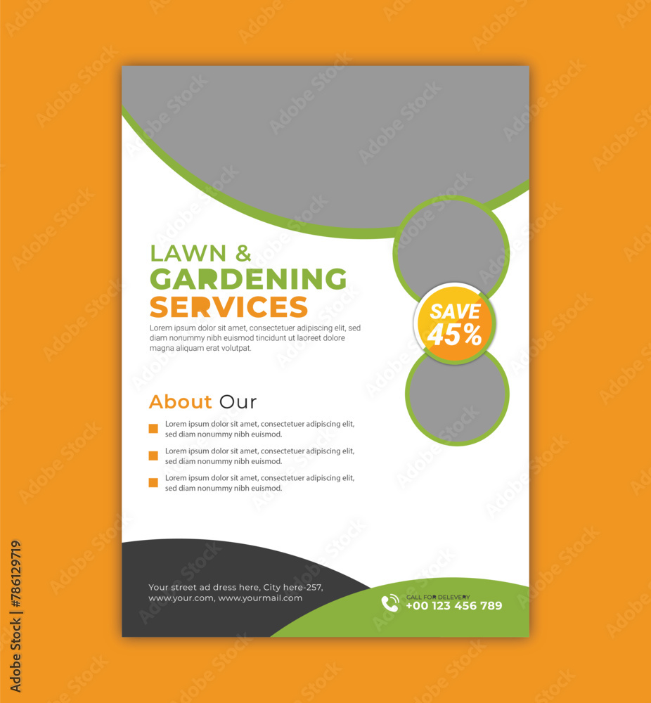 Lawn Mower Service Flyer Template. lawn mower poster, leaflet, poster ...