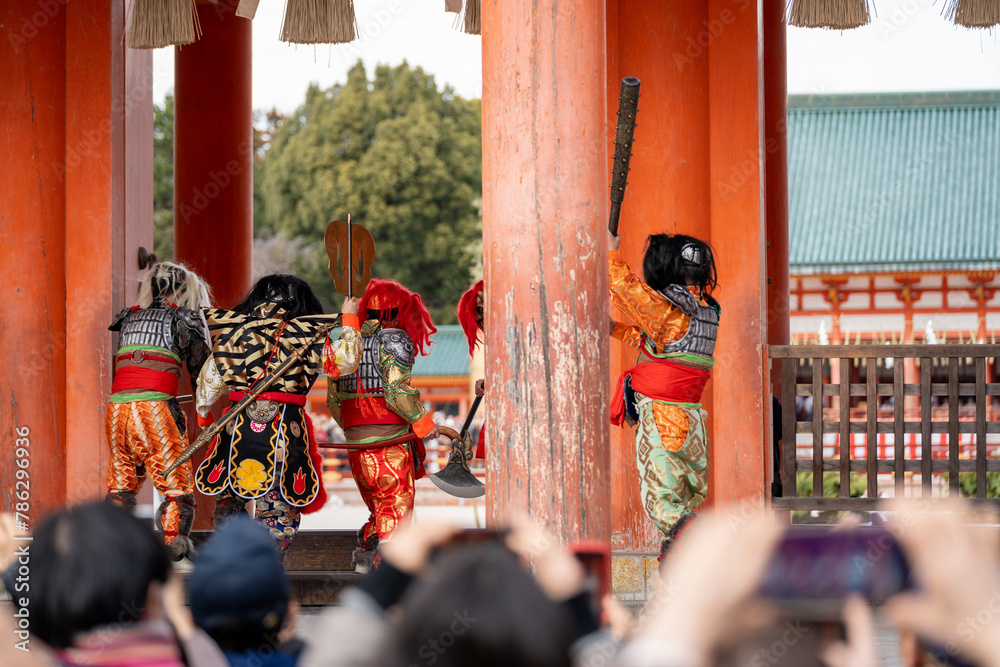 Kyoto, Japan - February 3 2024 : Heian Jingu Shrine Setsubun festival ...