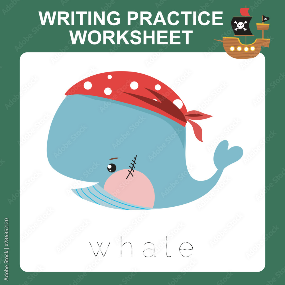 Writing practice worksheet. Writing the letters in English. Kids ...