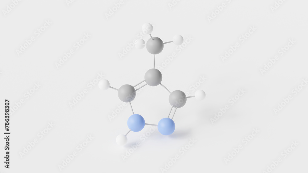 fomepizole molecule 3d, molecular structure, ball and stick model ...