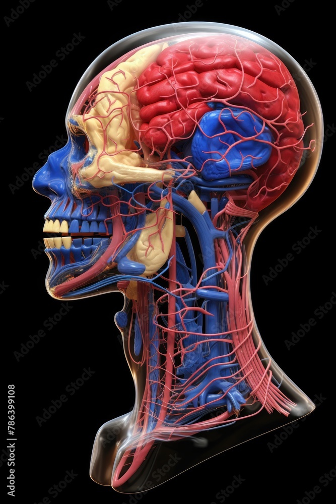 A 3D model of the human salivary glands, detailing their anatomical ...