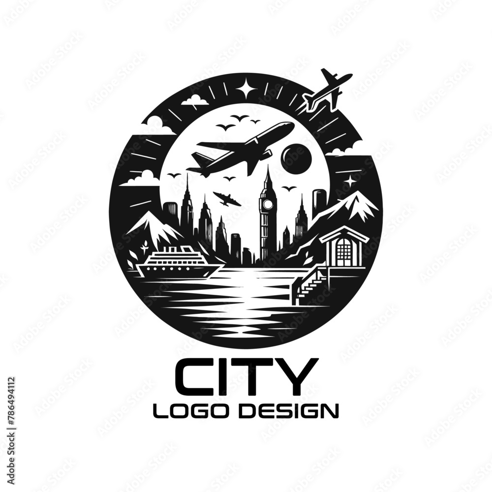 City Vector Logo Design Stock Vector | Adobe Stock