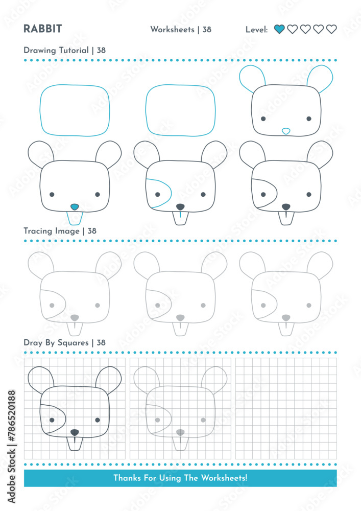 How to Draw Doodle Animal Mouse, Cartoon Character Step by Step Drawing ...