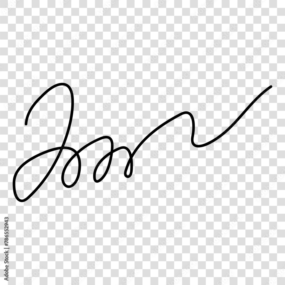 Fake hand written autograph template. Vector illustration isolated on ...