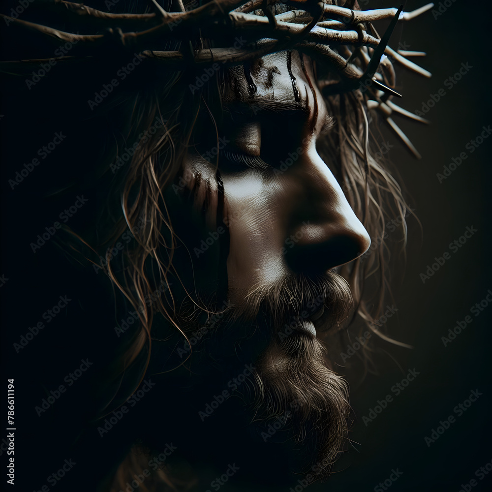 Jesus Christ crucified image Stock Illustration | Adobe Stock