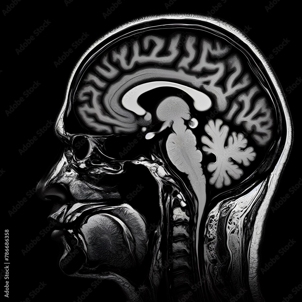 MRI of brain. Brain CT Scan. Anatomy of brain. Neurology. Neuro imaging ...