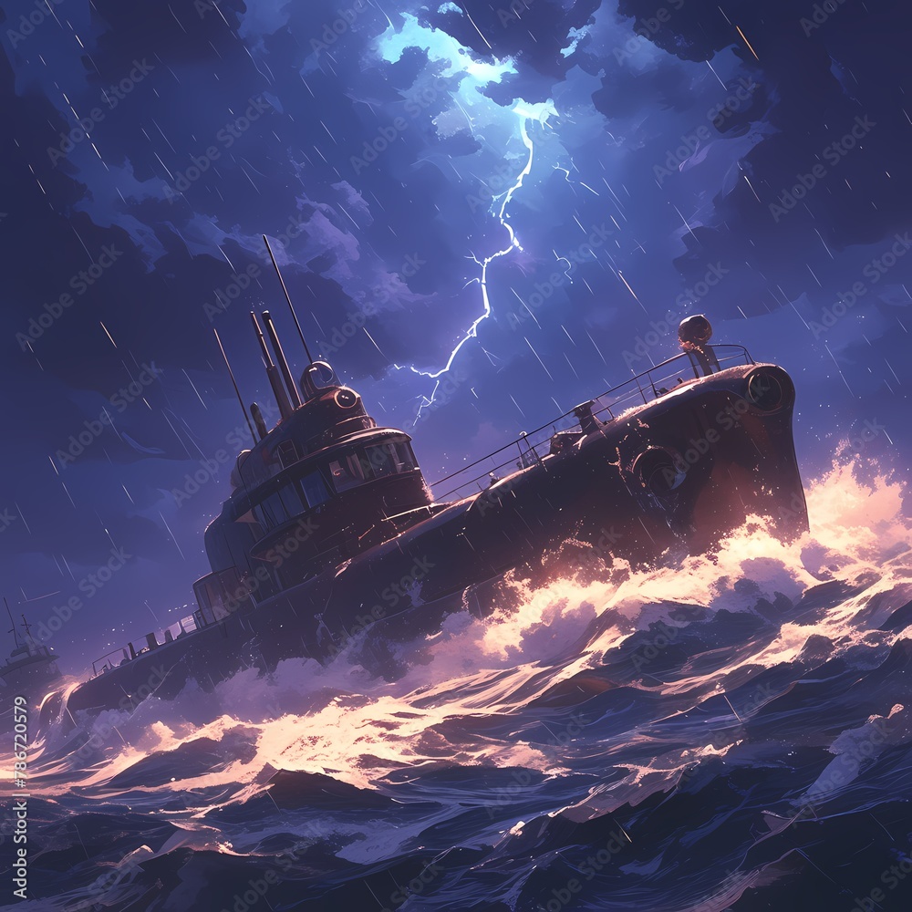 Powerful Image of a Ship Rising from the Waves During an Intense Storm ...