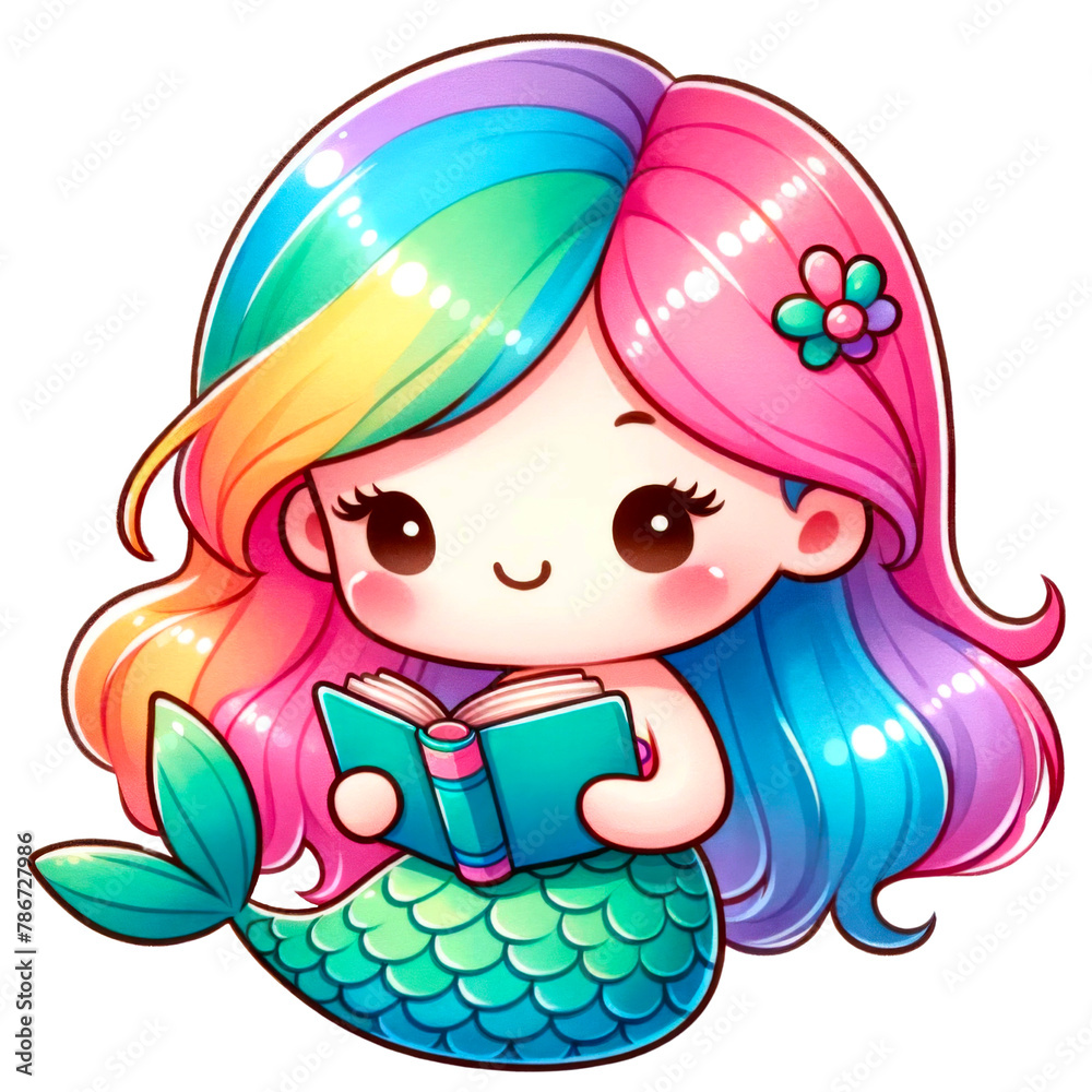 Colorful Rainbow Mermaid Characters Clipart Collection , An enchanting ...