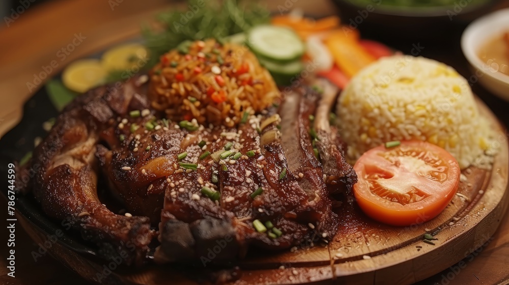 kebuli rice, goat meat and camel meat, traditional Arabic food and rice ...
