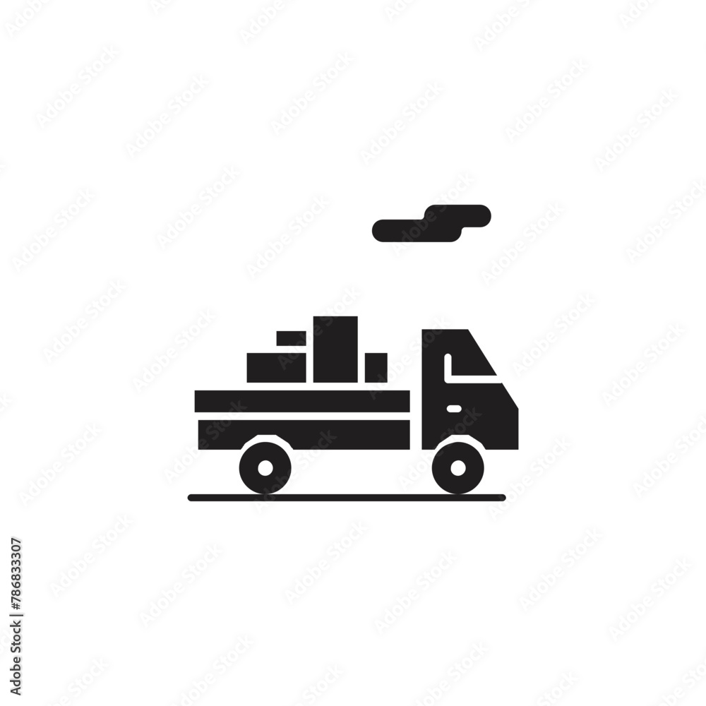 Set of Transportation Silhouette Icons. Bicycle, Train, Stop Station ...