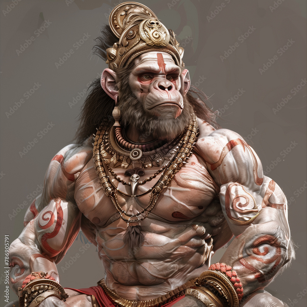 muscular monkey resemble hanuman god Stock Photo | Adobe Stock