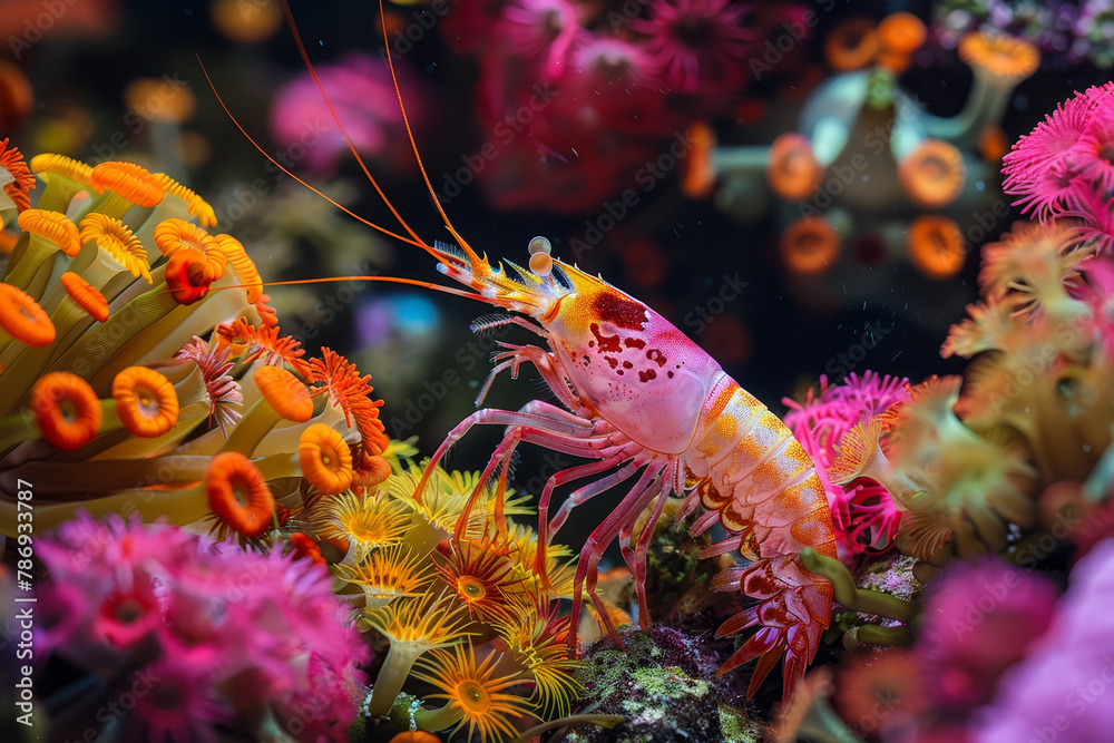 Colorful Mantis Shrimp Over Coral Reef. Stock Photo | Adobe Stock