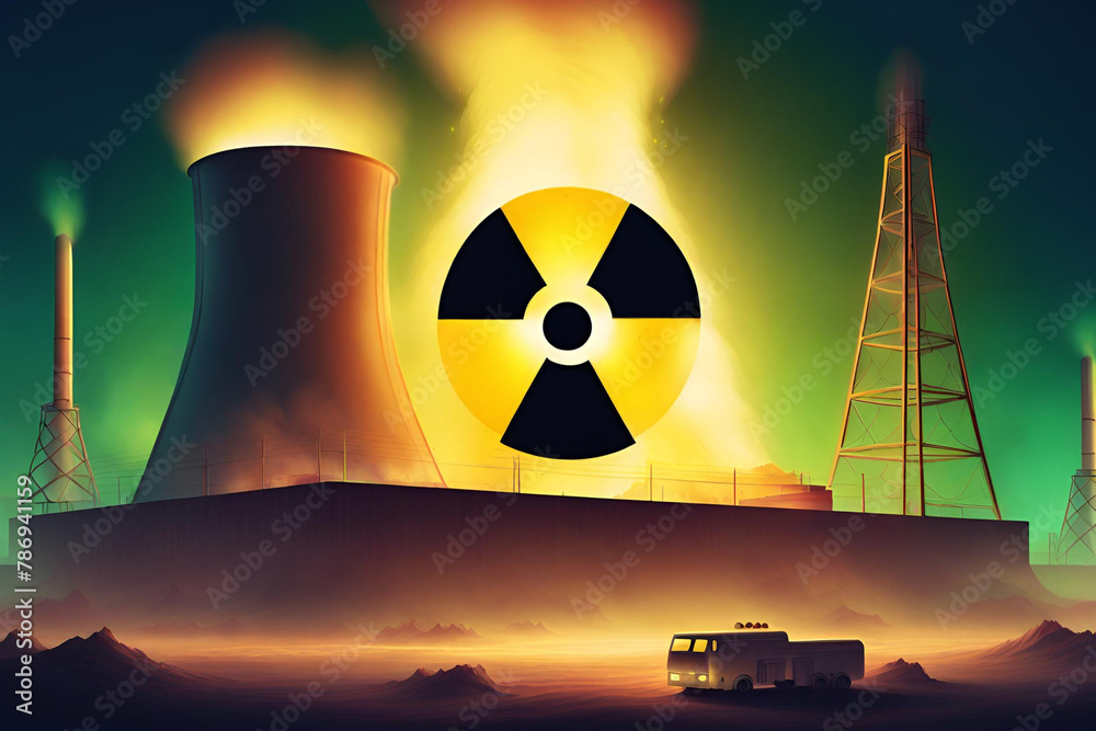 Radiation scientis, nuclear radioactive dangery yellow sign, exclusion ...