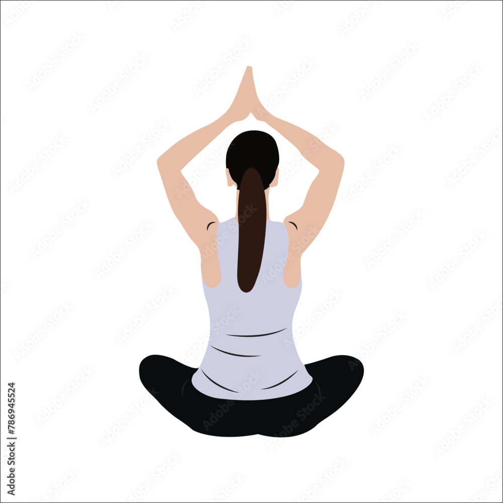 Goddess pose variations yoga asanas pose flat, girl, character ...