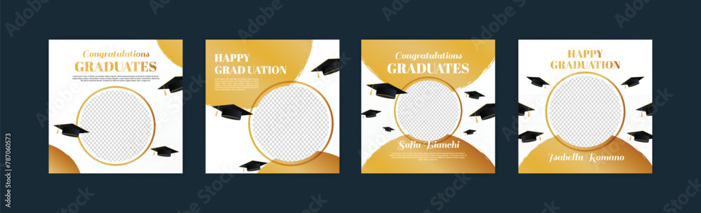 Graduation event greeting banner. Social media post banner for college ...